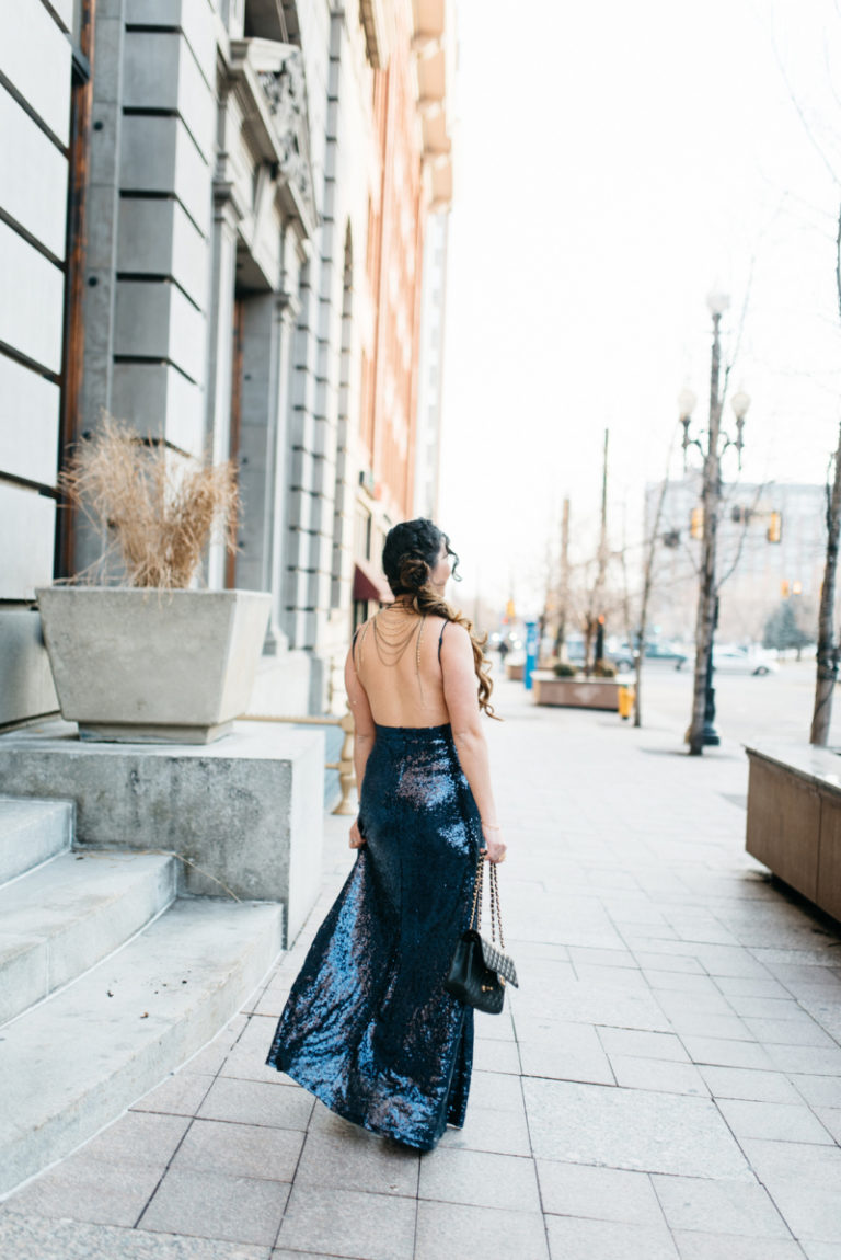 Sequin Evening Dress + On Trend Tuesdays Linkup | SandyALaMode